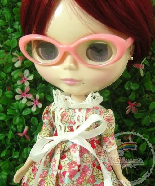 Releaserain Doll Glasses Pink Frame Clear Lens Eyeglasses A3 For 12