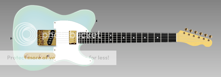 Sonic Blue tele, Gold Hardware, Ebony board. - OffsetGuitars.com