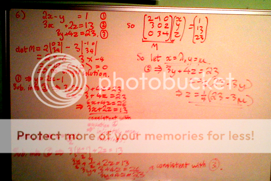 FP2 - 3x3 Matrices and simultaneous equations? - The Student Room