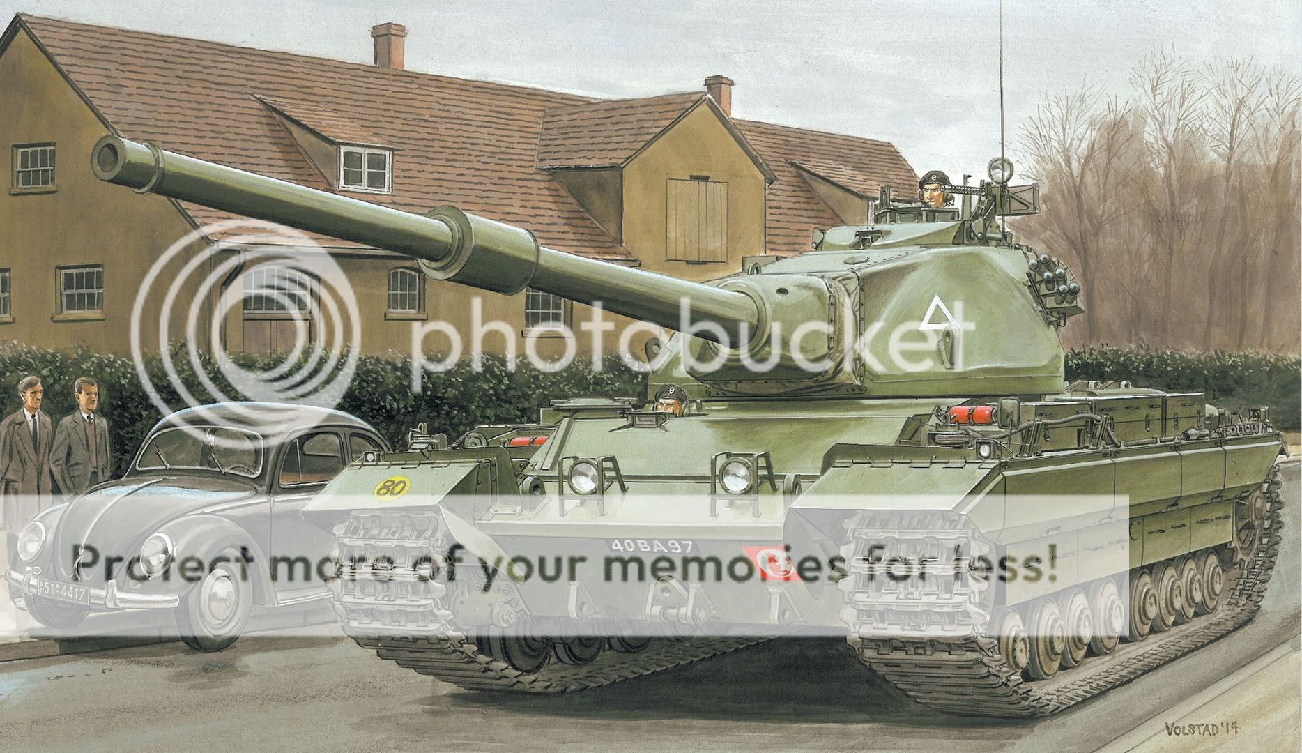 So much for quiet: A column of Conqueror tanks, rolling through a West ...