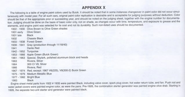 engine colors - Buick - Post War - Antique Automobile Club of America ...